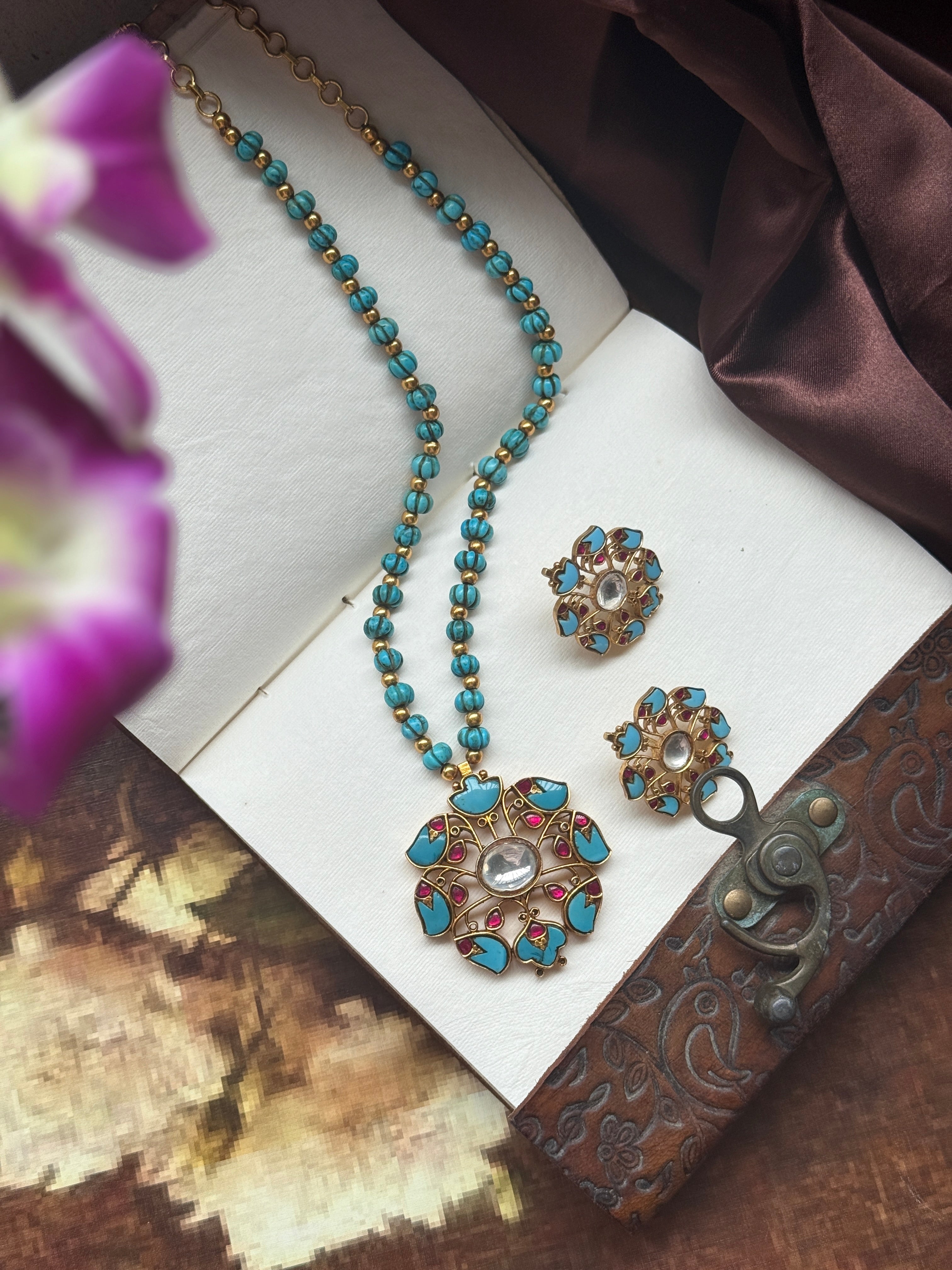Statement Turquoise necklace set – Potpourri Studio