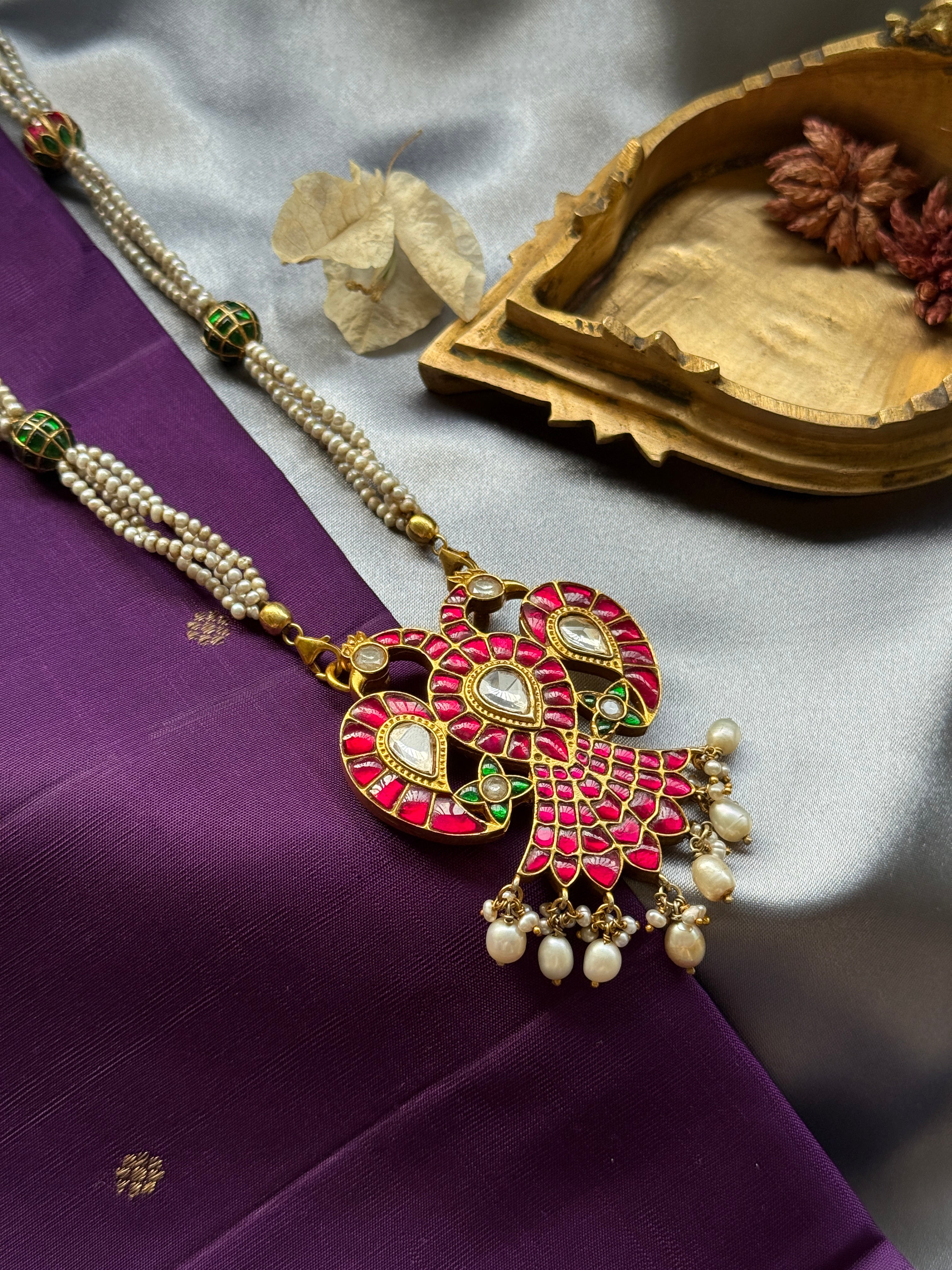 One of a kind gandaberunda pearl necklace – Potpourri Studio